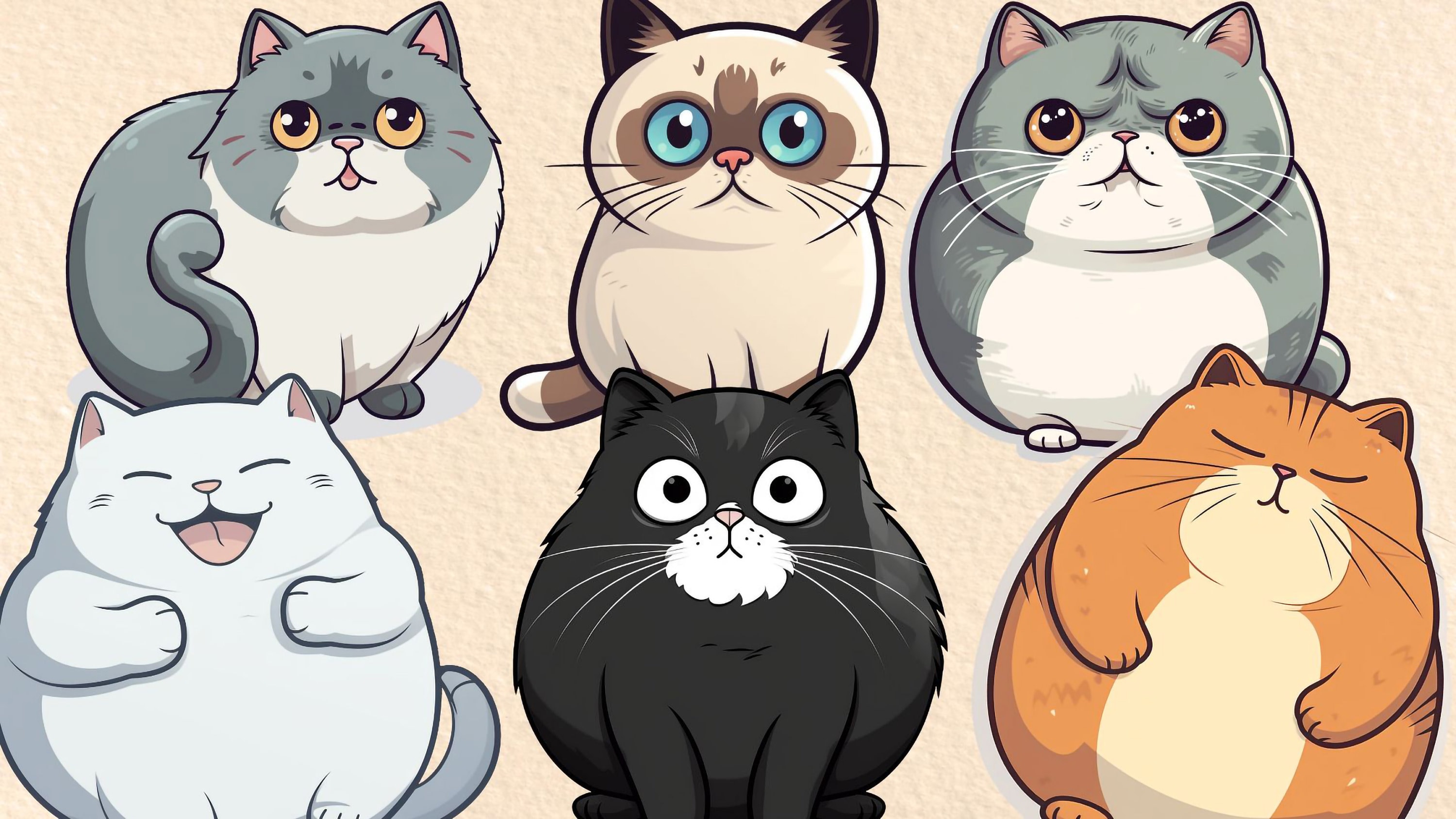 Adorable Fat Cat Clipart, Kitty Icons, Cat Cartoons, Cute Fat Cat Clip ...