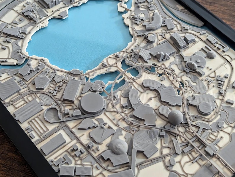 Epcot Disney World 3D Miniature Map - Spaceship Earth Sphere - Disney ...