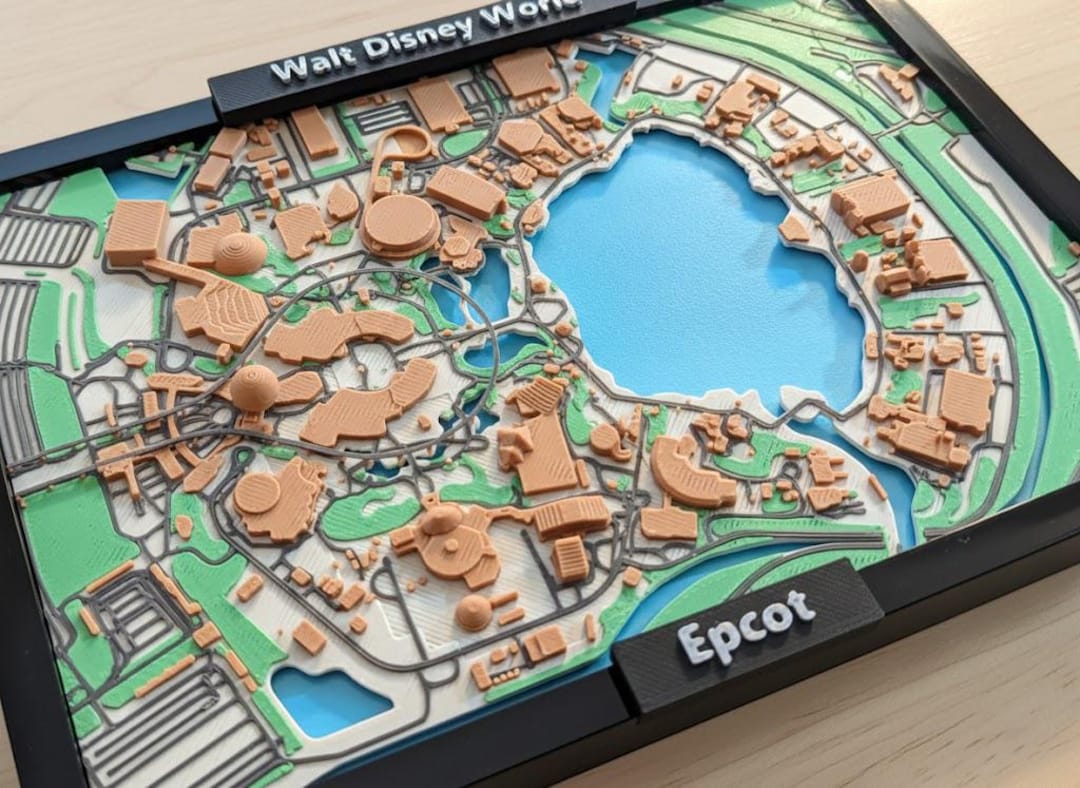 Epcot Disney World 3D Miniature Map - Spaceship Earth Sphere - Disney ...