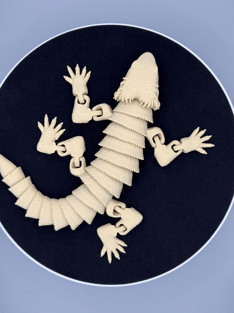3D Printed Articulated Lizard Figurine: Posable Bearded Dragon Decor - Etsy