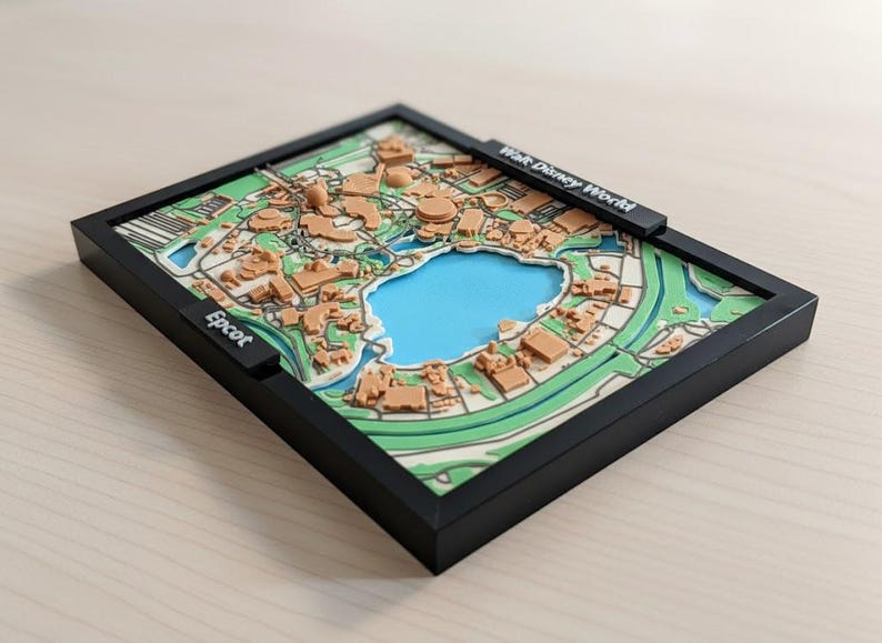 Epcot Disney World 3D Miniature Map - Spaceship Earth Sphere - Disney ...