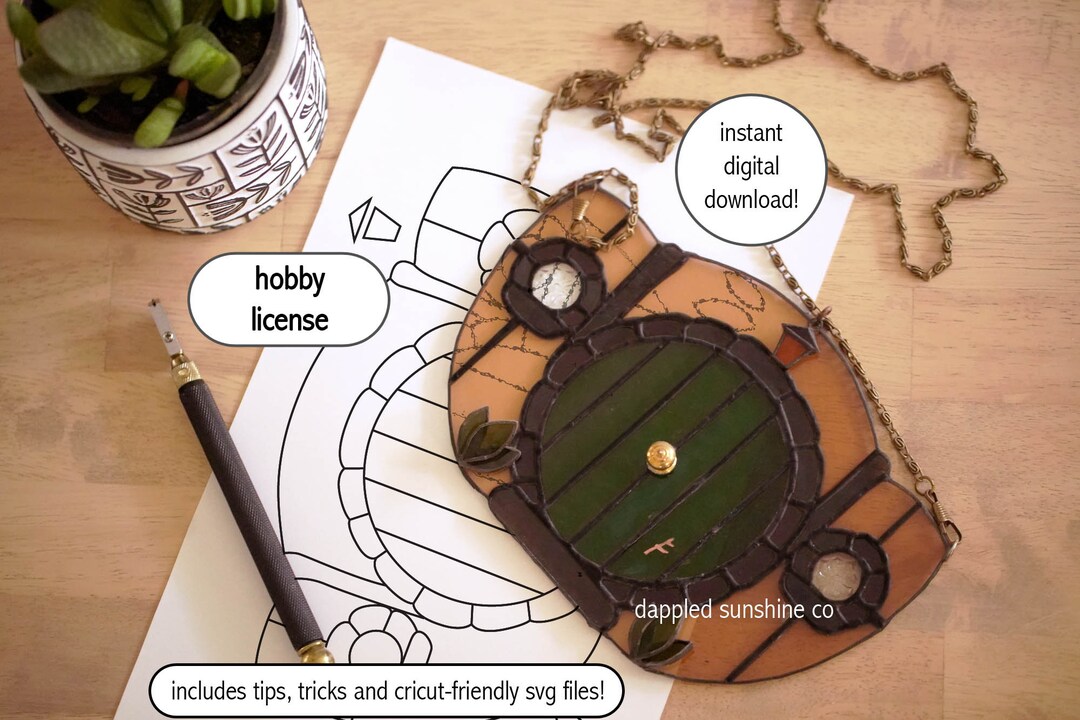 PATTERN Hobbit Hole Bag End Stained Glass Leadlight Suncatcher HOBBY ...