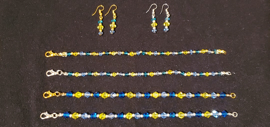 LA Chargers Team Colors Crystal Jewelry - Etsy