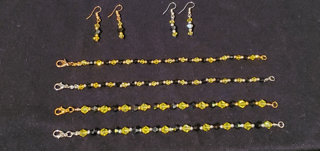 Pittsburgh Steelers Team Colors Crystal Jewelry - Etsy