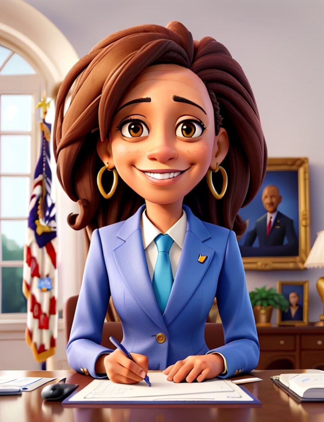 Kamala Harris & Tim Walz, AI Art, Cartoon, Animation - Etsy