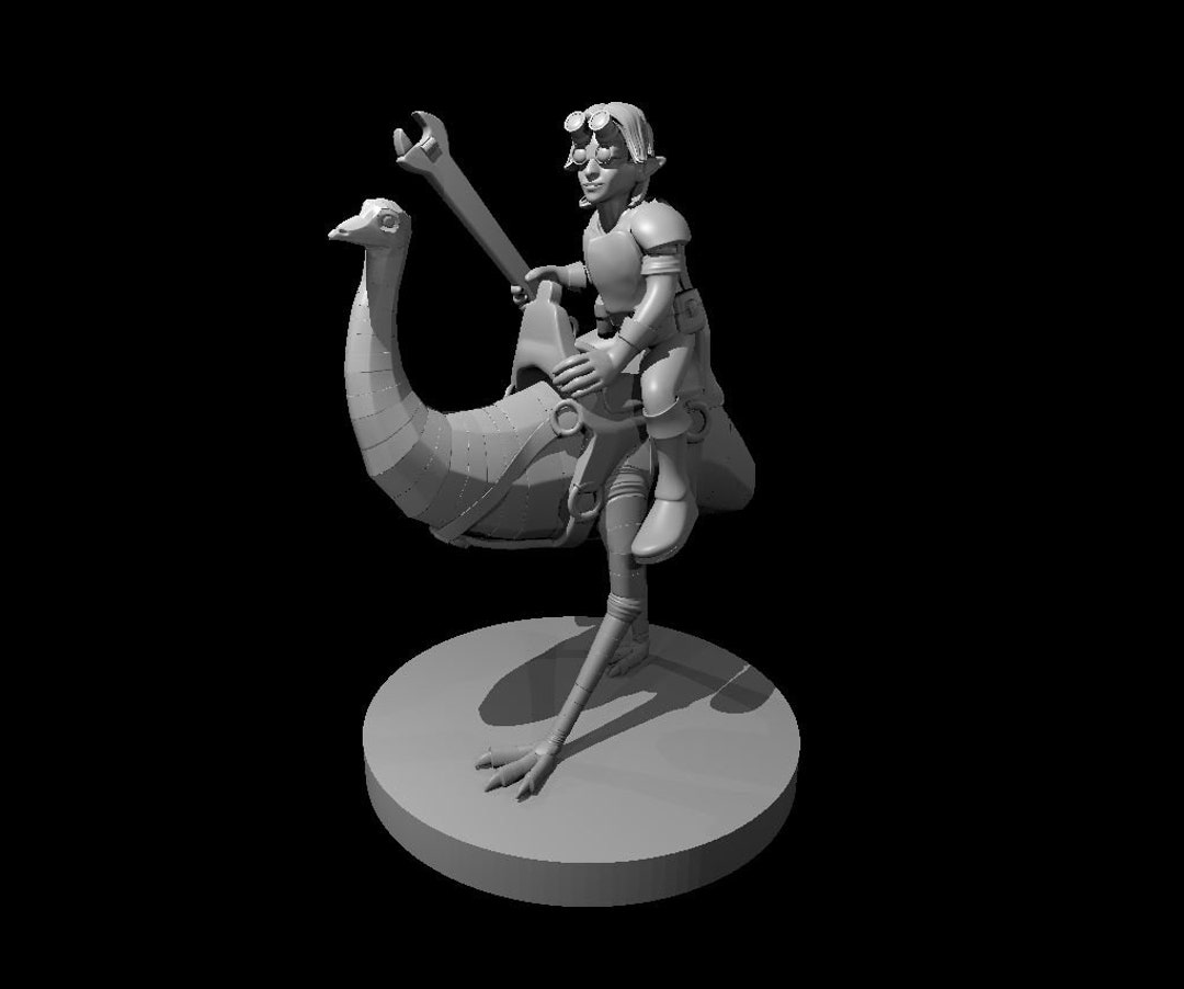 Gnome Artificer With Emu Iron Defender | Resin Miniature - Etsy