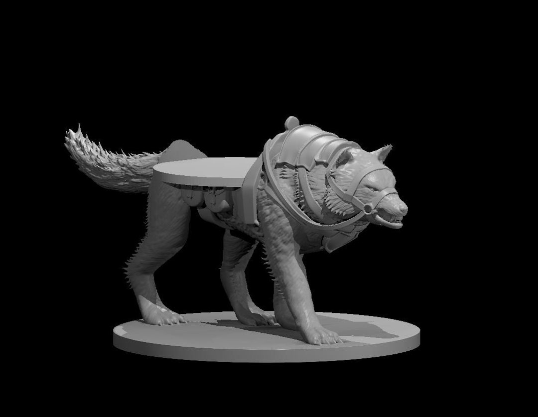 Dire Wolf Mount With Mini Slot | Wolf Mount | Tabletop Miniatures - Etsy
