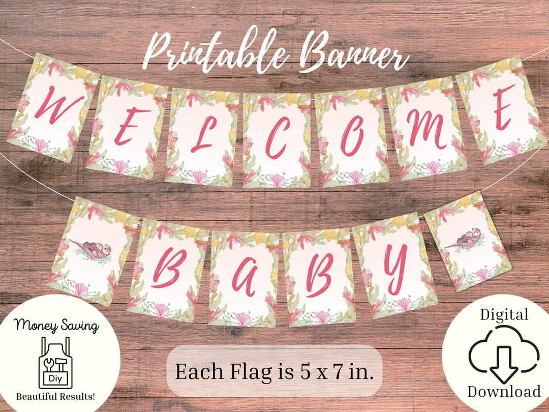 OTTERLY ECSTATIC Baby Shower Banner, Cute Watercolor Otter, Under the ...