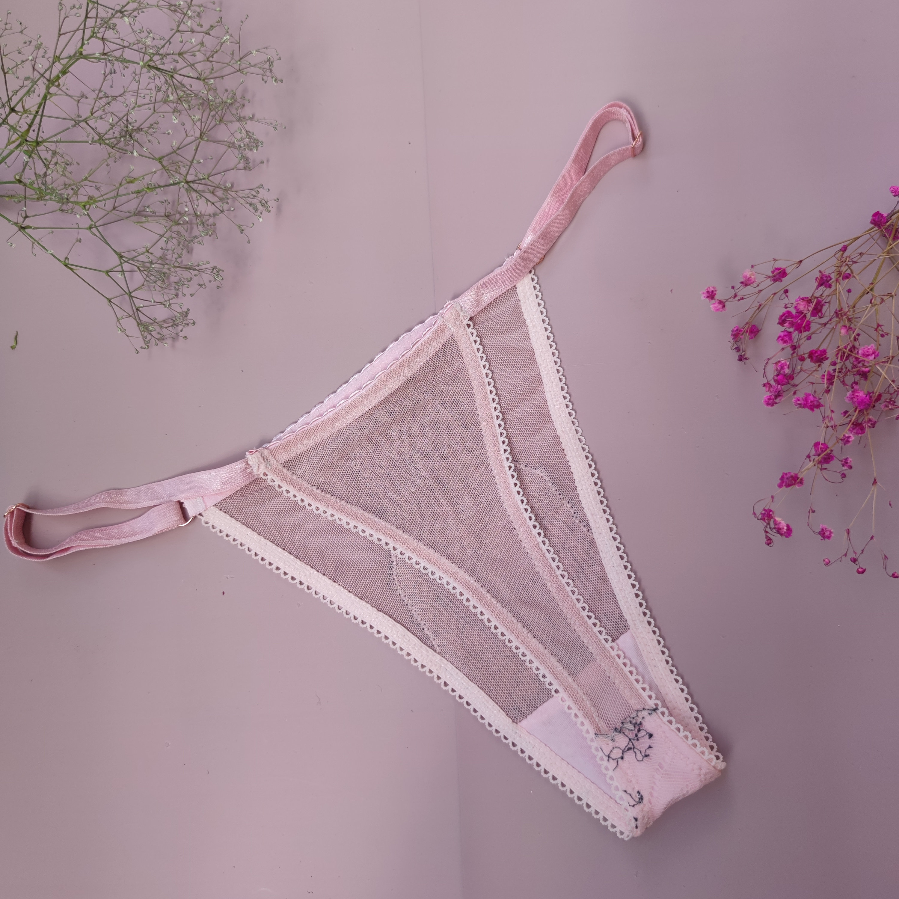 Pink Mesh Lingerie Set With Lace Comfortable Lingerie Set - Etsy
