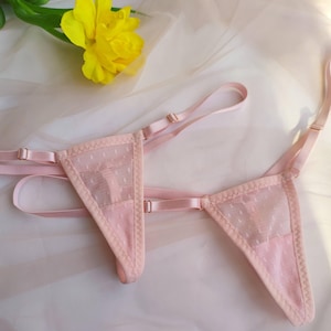 Extreme Micro Thong Bikini Pink Sheer Mesh - Etsy