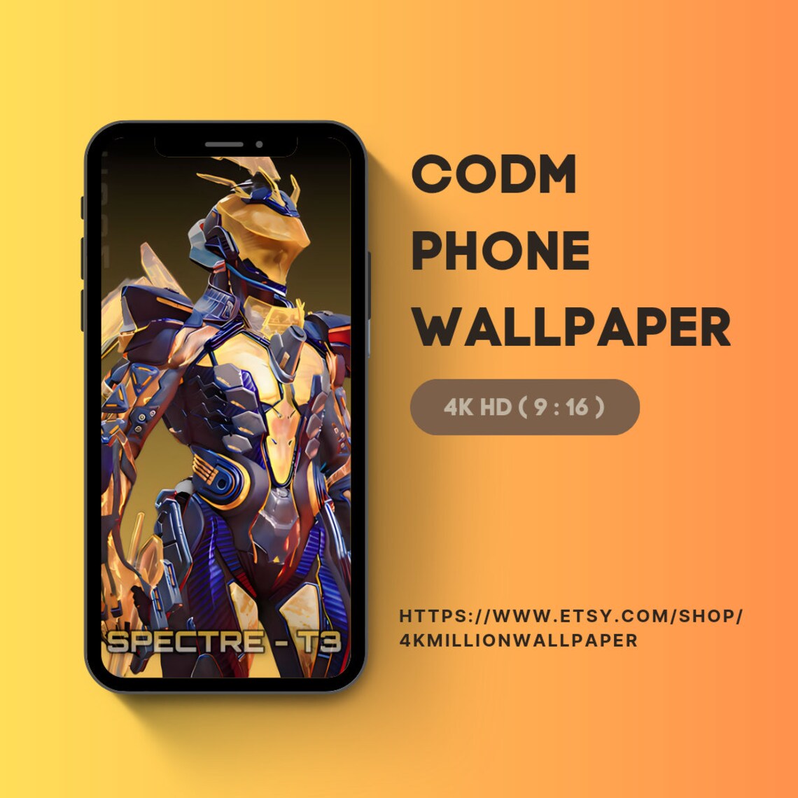 CODM Spectre-t3 [yellow] 4K HD Wallpaper | Android Wallpaper | iPhone ...