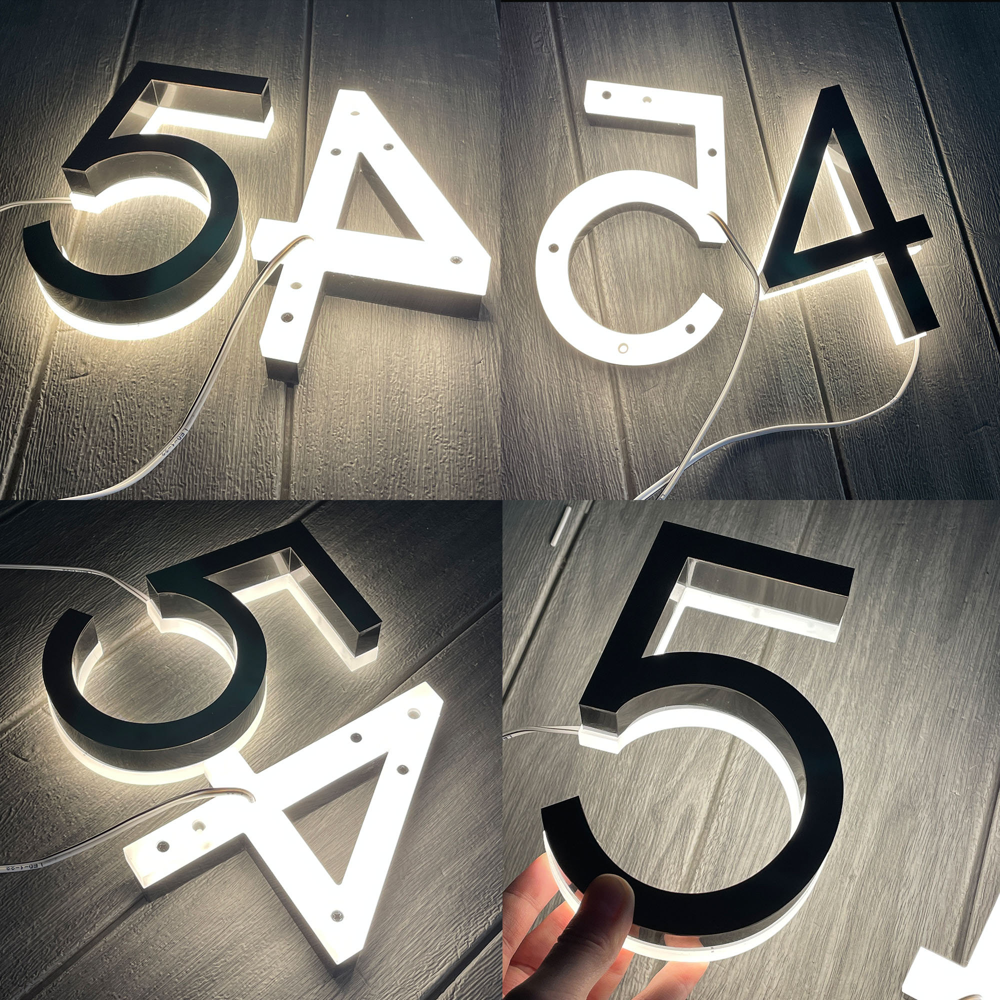 LED Modern Backlit House Numbers Premium LED Address Sign - Etsy