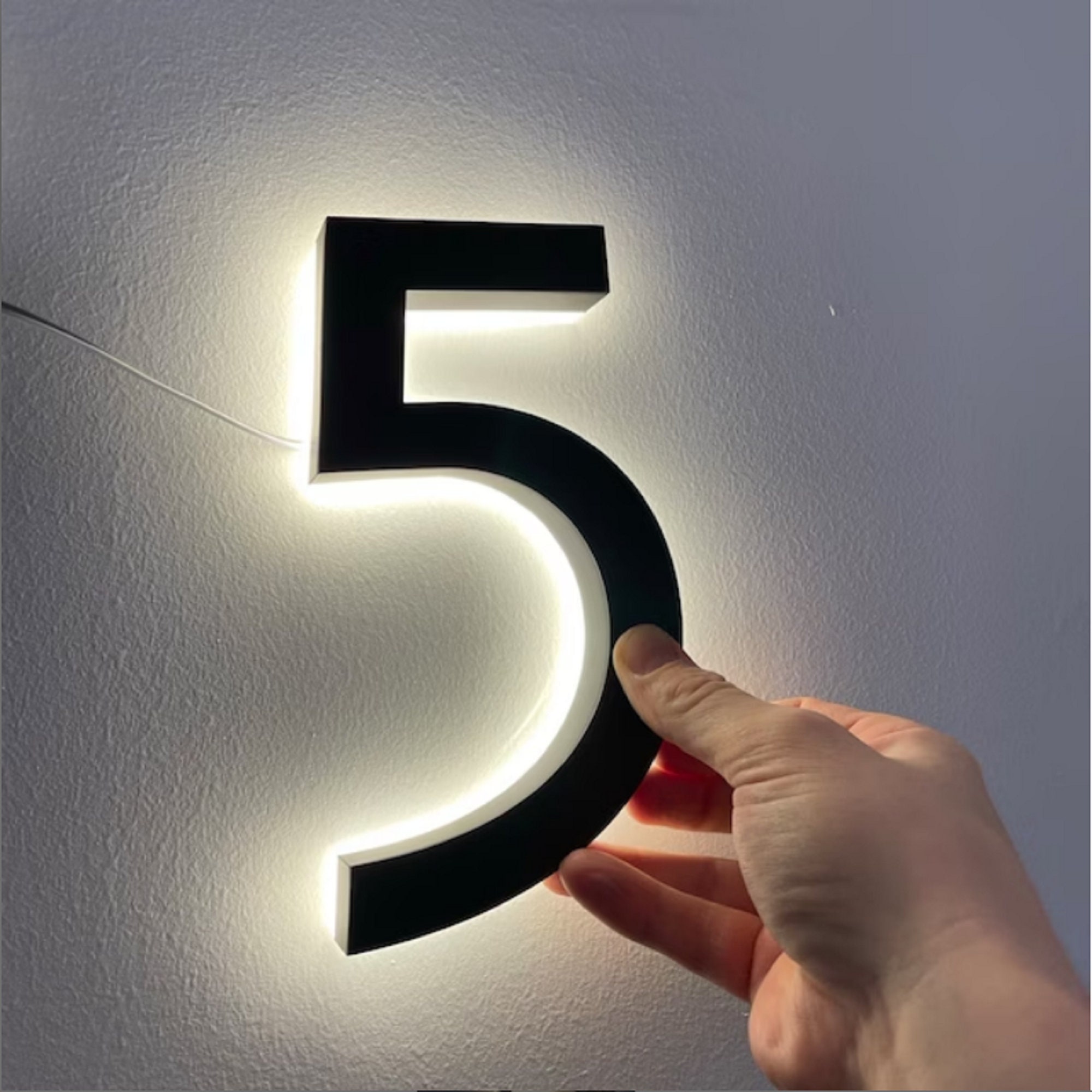 LED Modern Backlit House Numbers Premium LED Address Sign - Etsy