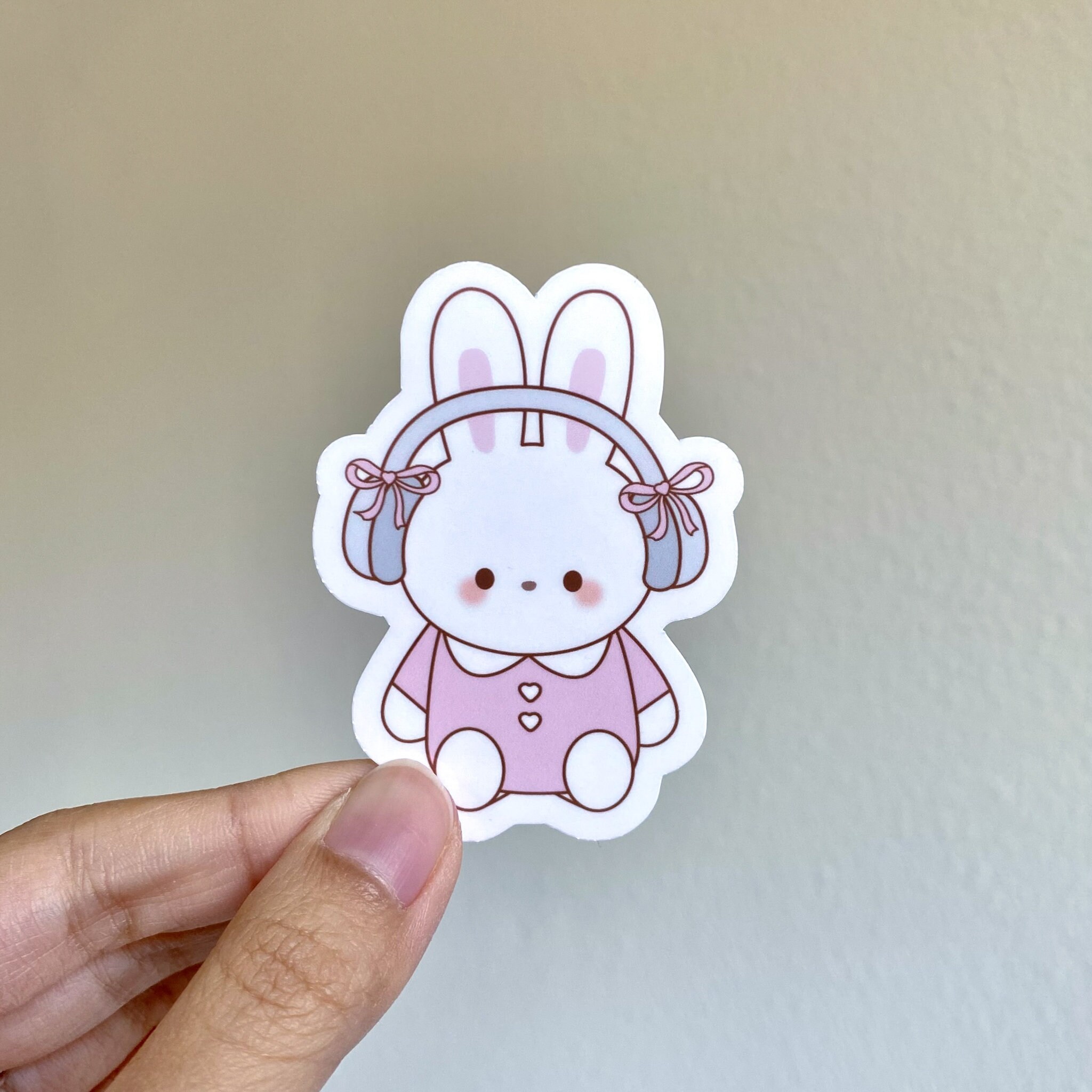 Bunny Headphones Sticker Vinyl Waterproof Sticker Coquette Aesthetic ...