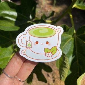 Matcha Sticker | Green Tea Sticker | Vinyl Waterproof Sticker | Cute ...