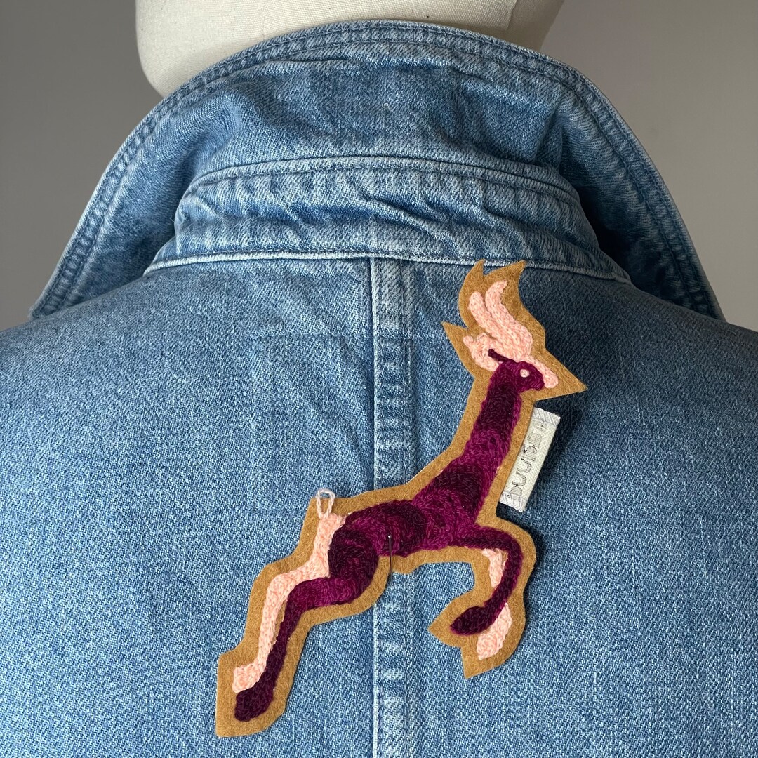 Gazelle Embroidered Pattern Patch 2 - Etsy
