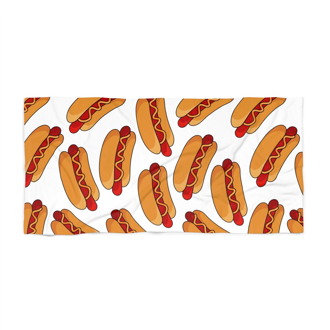 Cute Hot Dog Beach Towel/ Hot Dog Beach Towel/ Beach Towel/ - Etsy