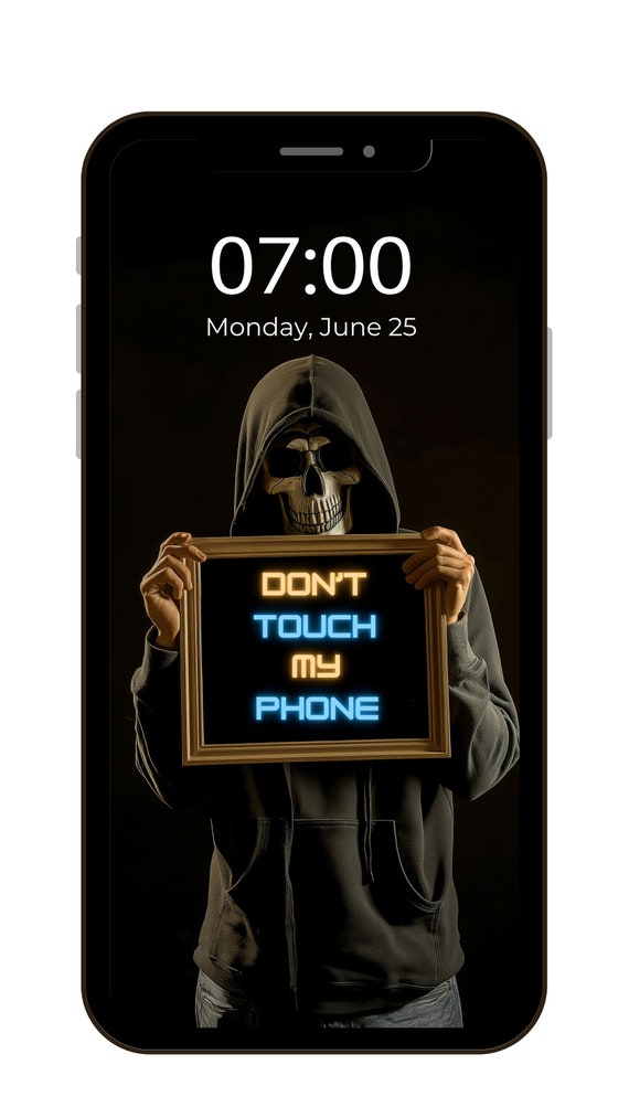 Don t Touch My Phone 4k Wallpapers Funny Lockscreen Wallpaper iPhone Wallpapers Halloween Wallpapers Skeleton Funny Phone Wallpapers Etsy UK