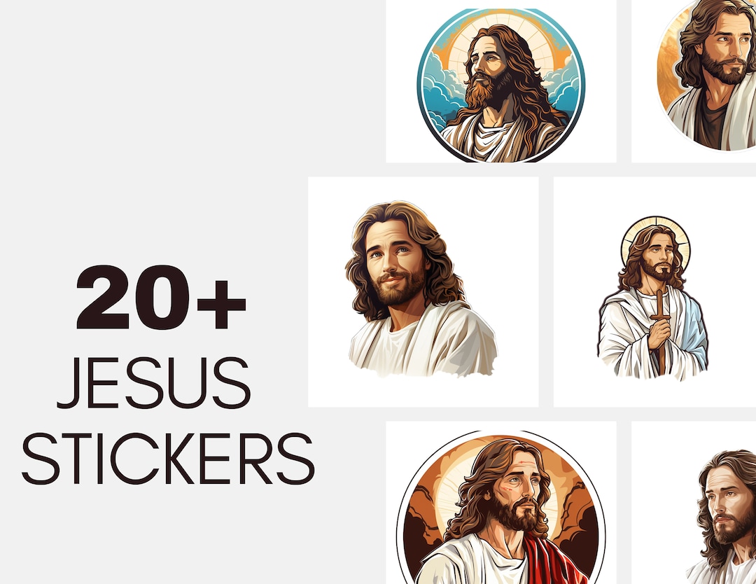 20 Jesus Stickers, Digital Download, Inspirational Jesus Stickers for ...
