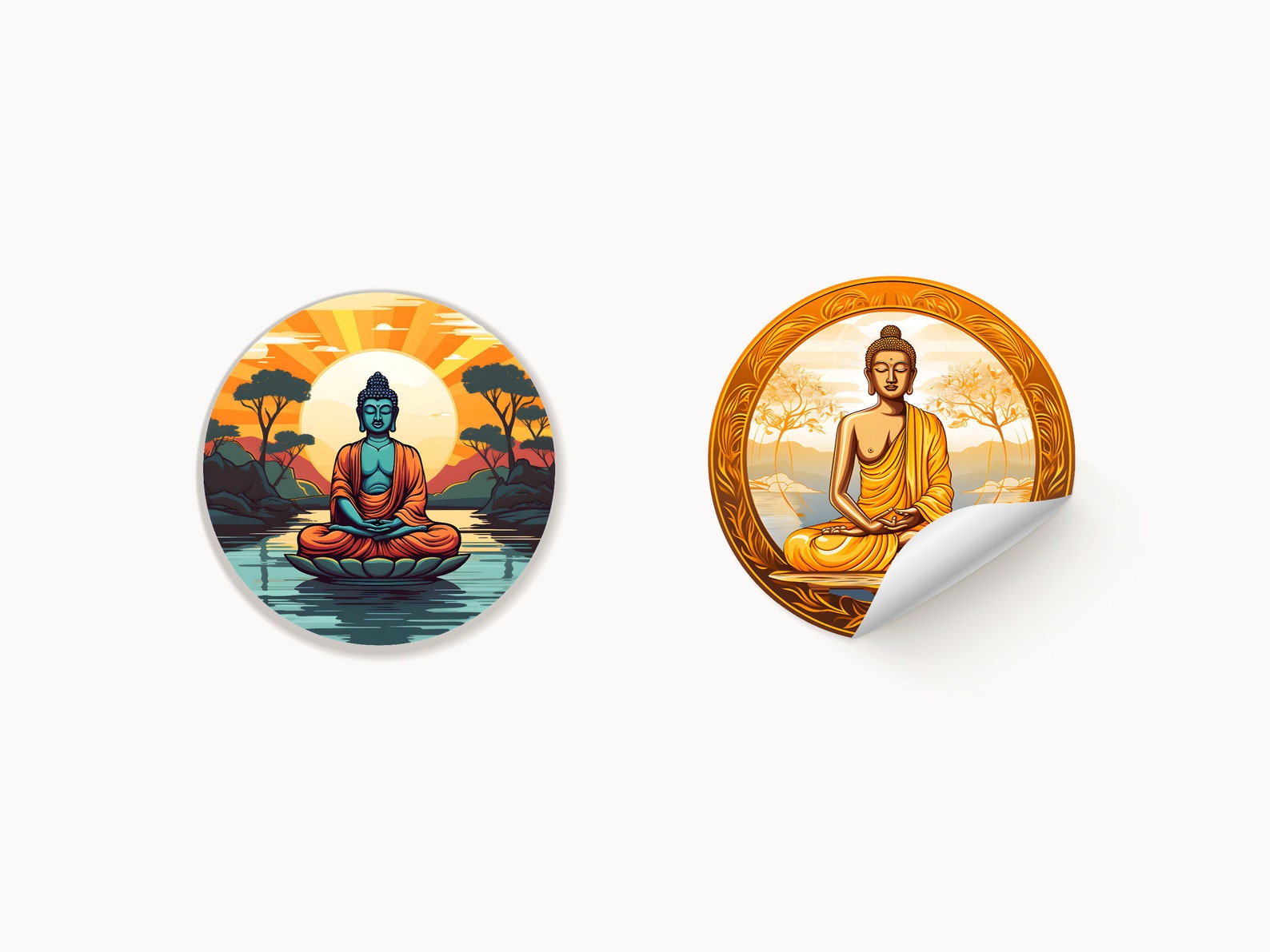 Enlightening Buddha Stickers, Set of 20 Stickers, Digital Download, PNG ...