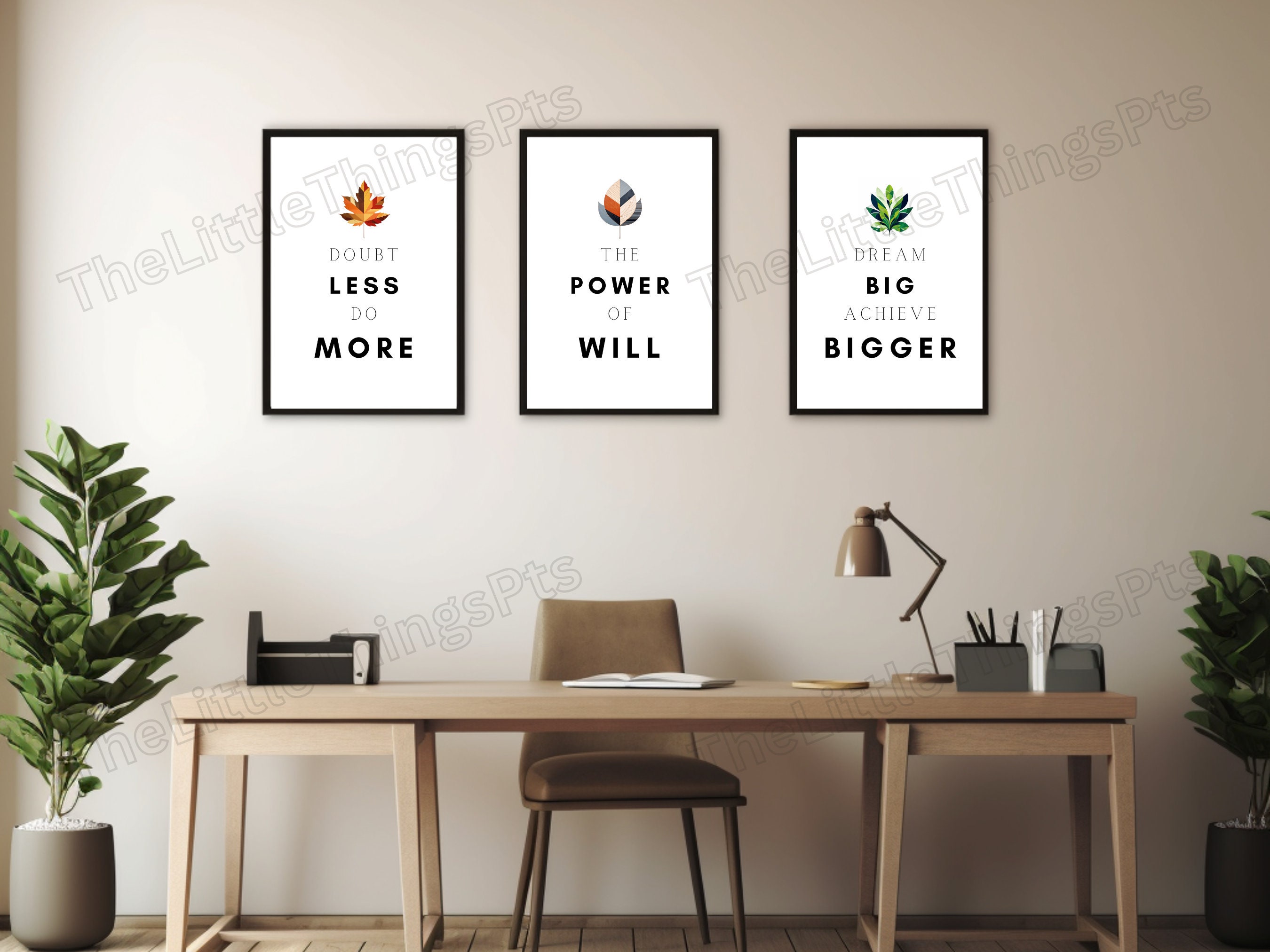 Empowering Office Decor Set of 3 Motivational Quotes With - Etsy