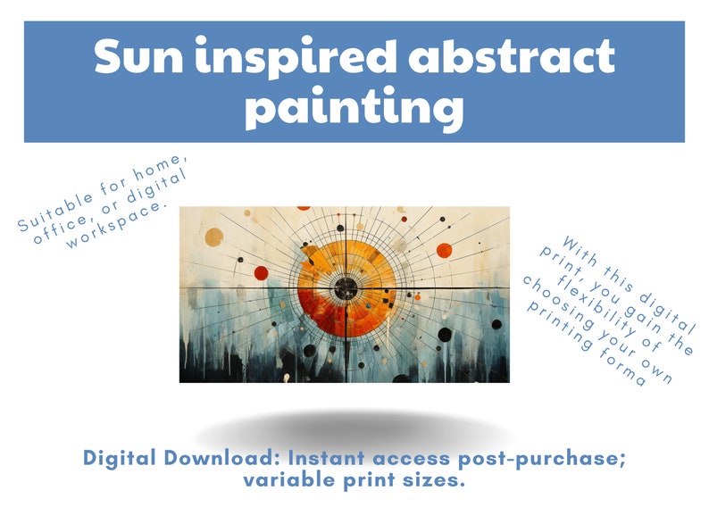 Sun Inspired Abstract Painting Map Style Circle Patterns Moving Solar ...