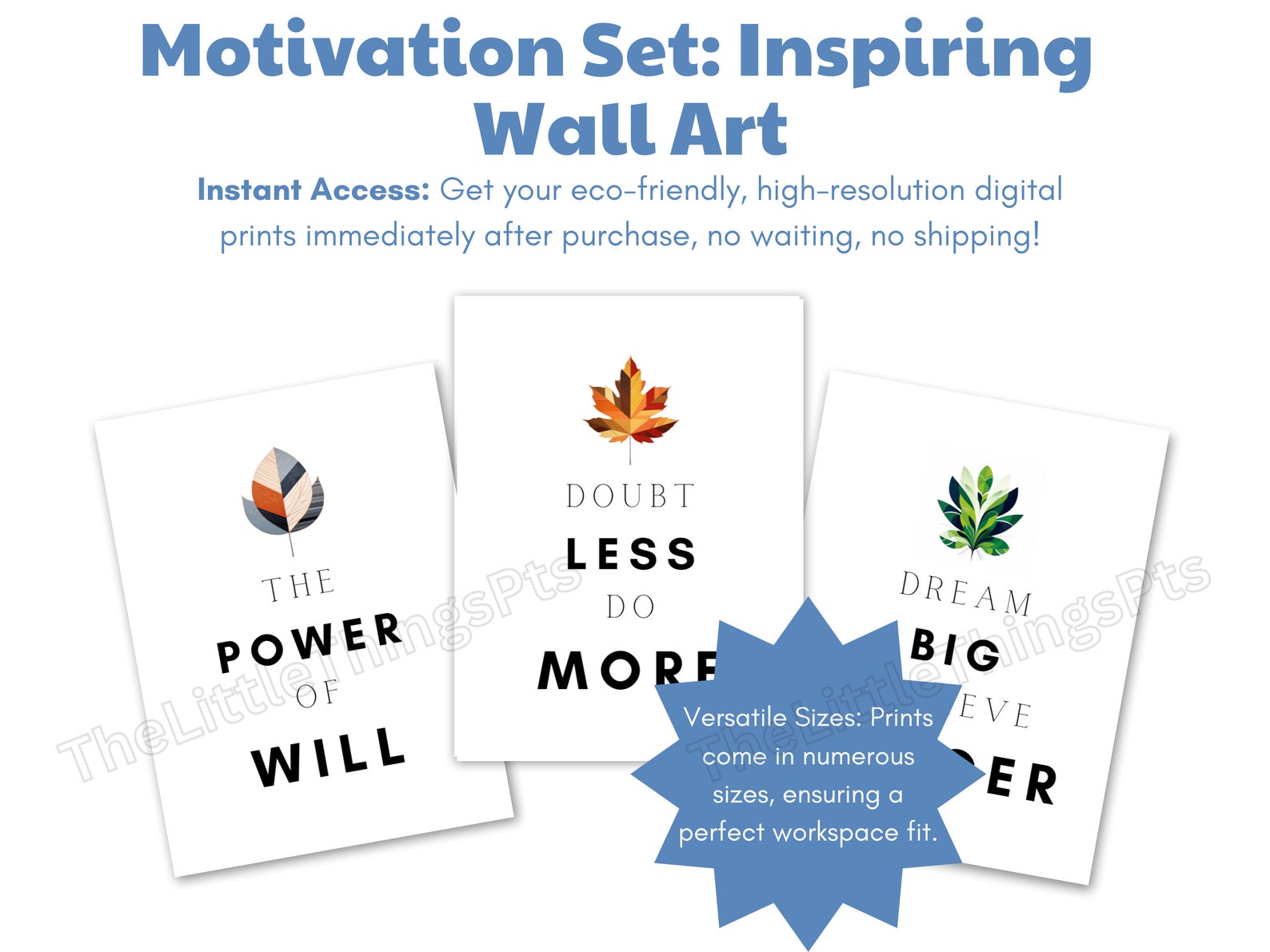 Empowering Office Decor Set of 3 Motivational Quotes With - Etsy