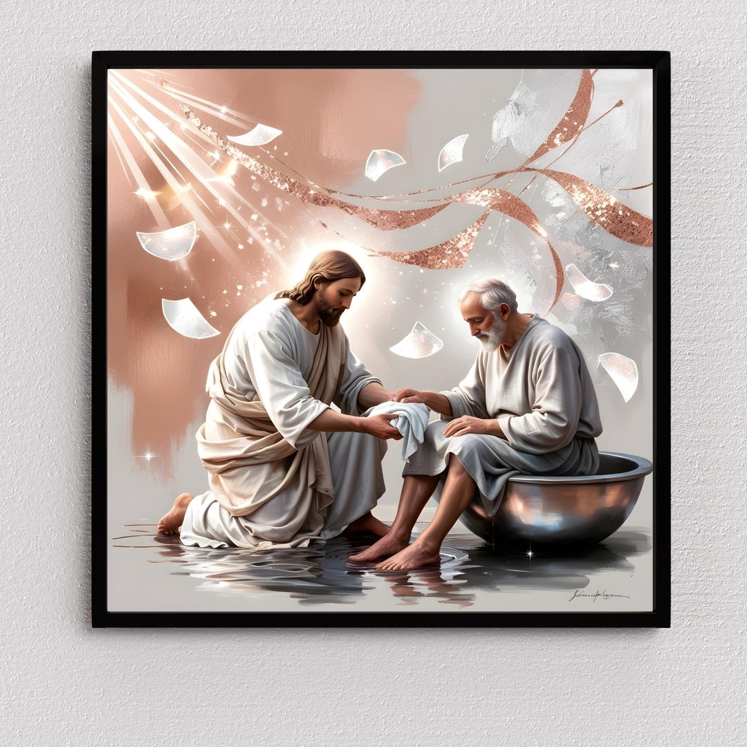 Jesus Washing Disciples Feet John 13 Jesus Washing Feet Art Download ...