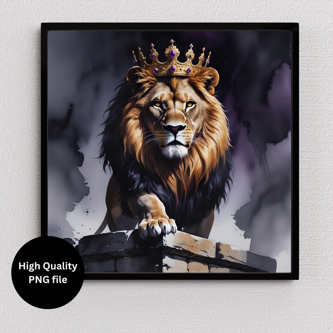 Lion of Judah Art | Modern Christian Wall Art (PNG) - Etsy
