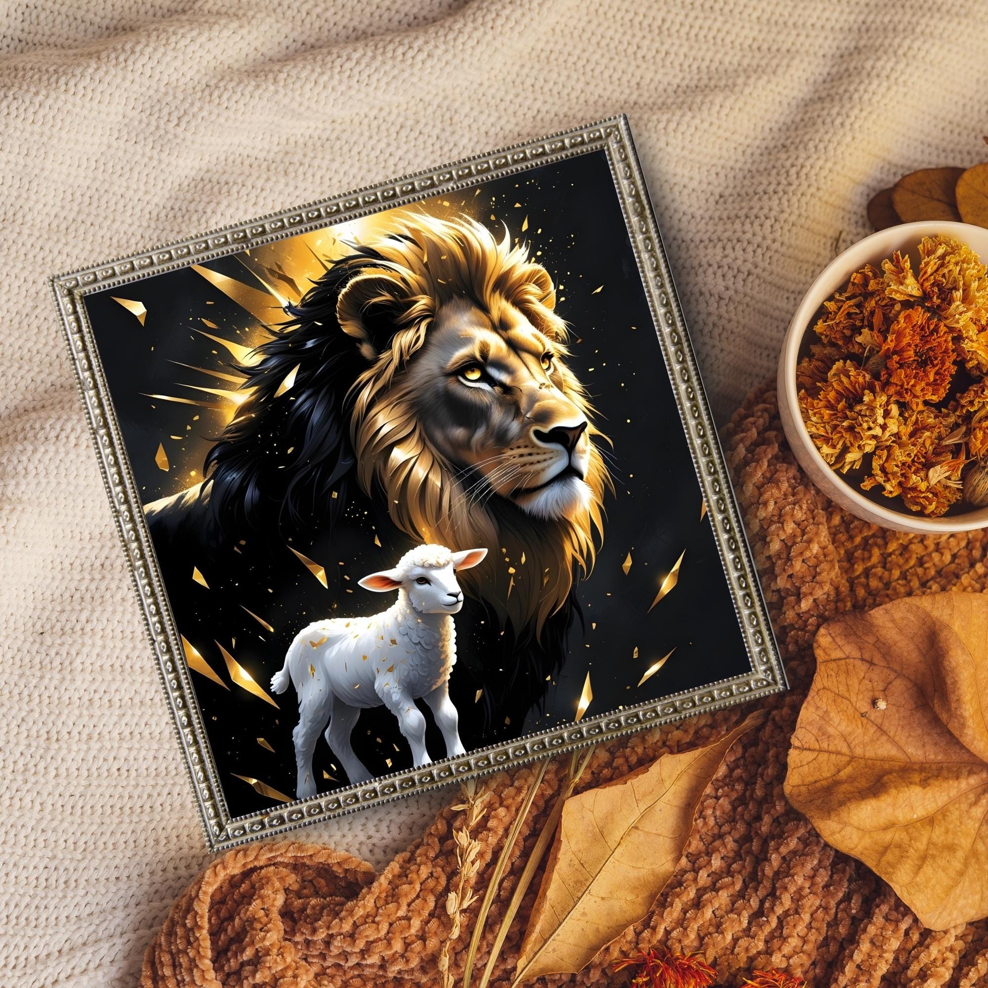 Lion of Judah Christian Wall Art – Inspirational Bible Verse Digital ...