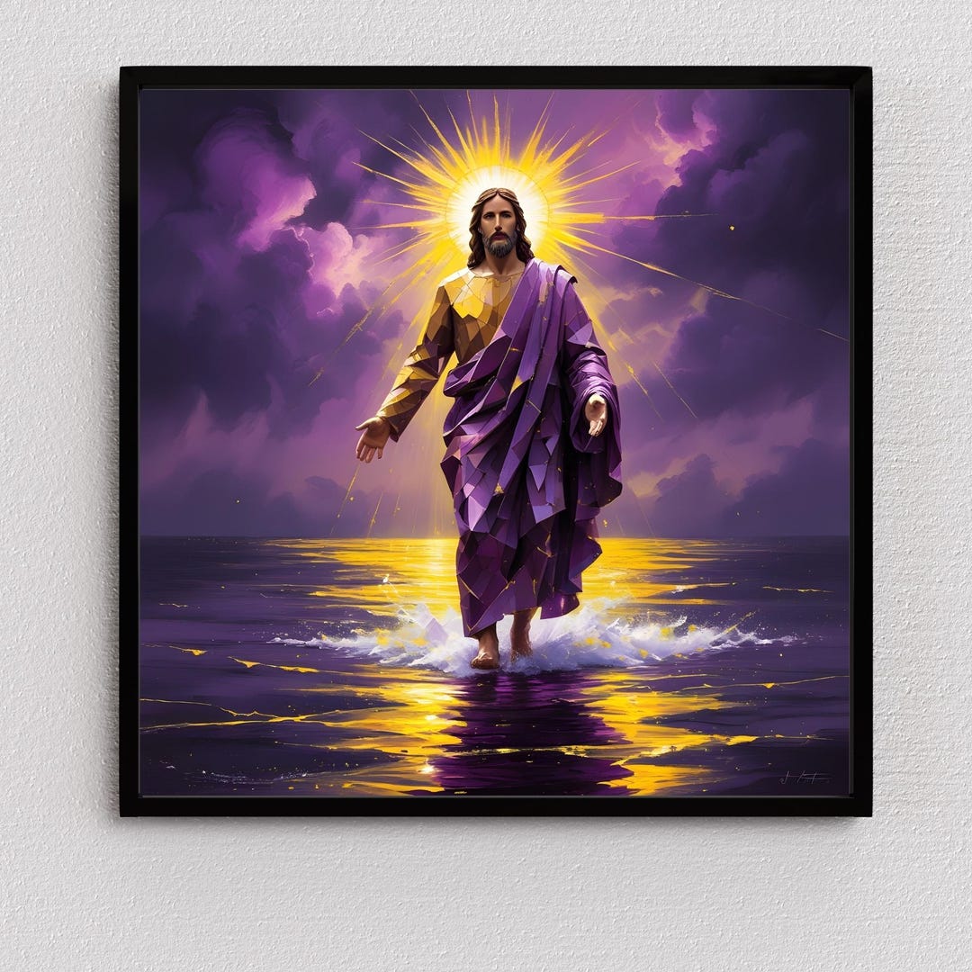 Faith Over Fear – Jesus Walks on Water Christian Artwork, Spiritual ...