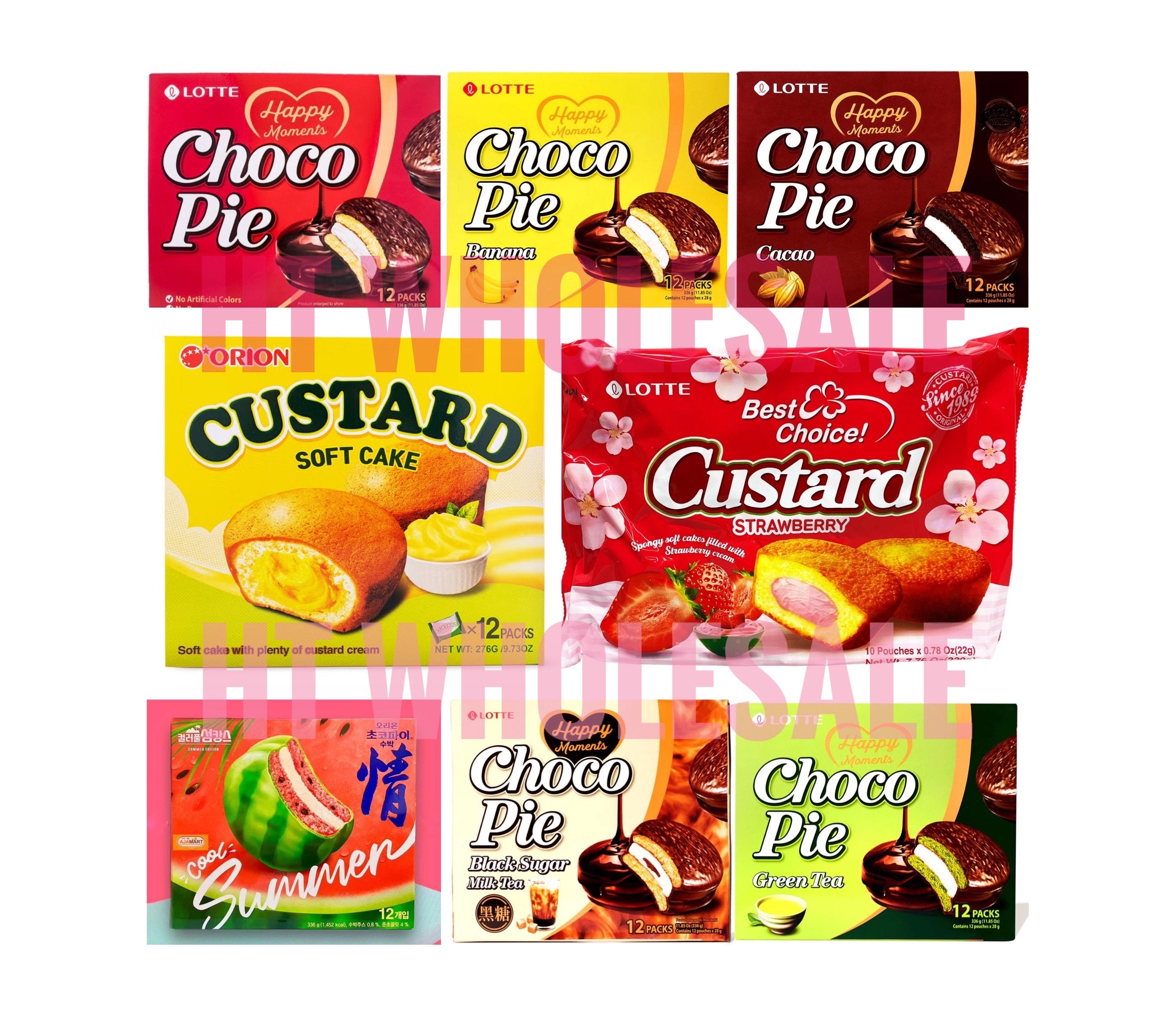 Asian Pastry Asian Snack Lotte Choco Pie Orion Custard - Etsy