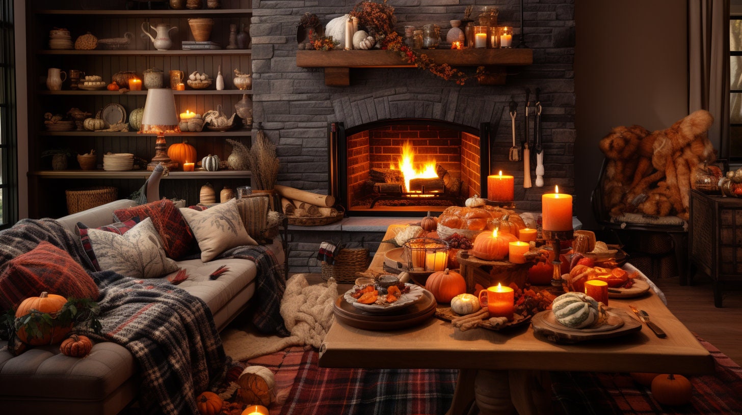 Thanksgiving Fall Virtual Backgrounds 31 Pack Zoom Skype Webex Google ...