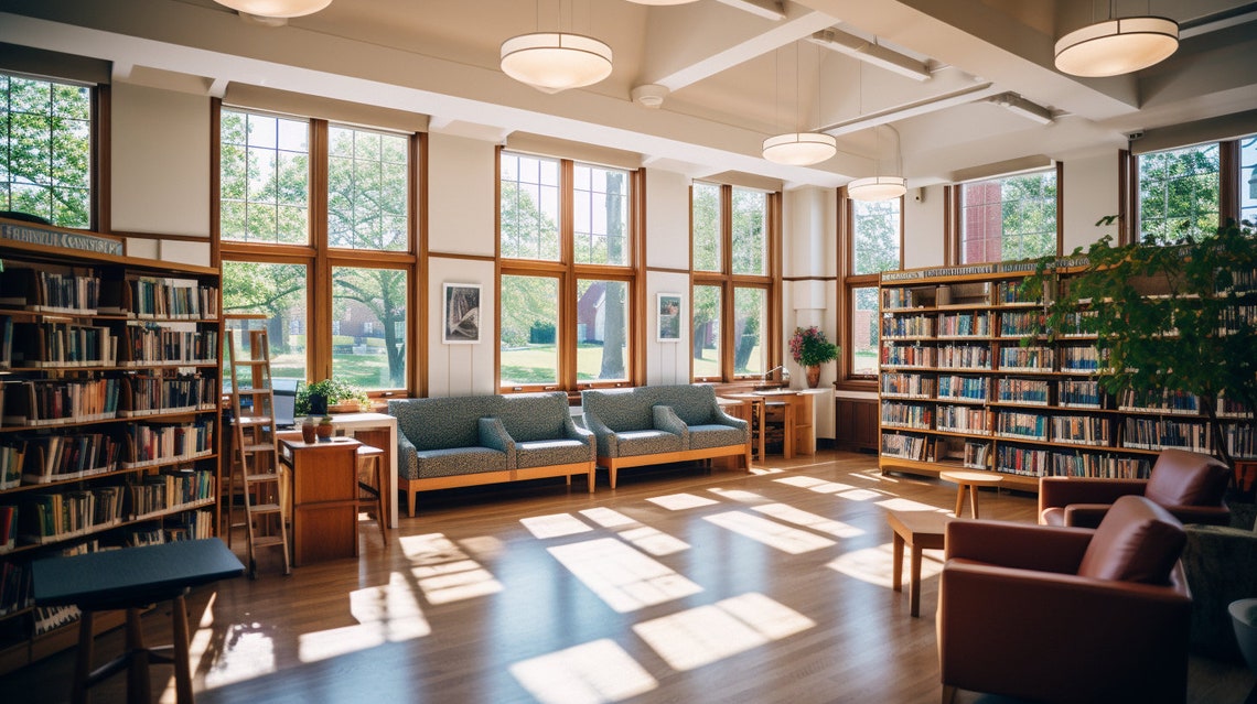 Library Virtual Zoom Backgrounds 4 Pack - Etsy