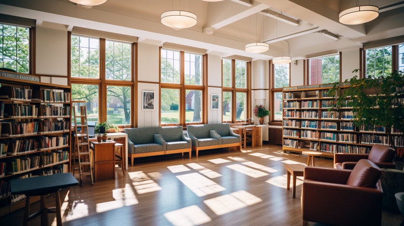 Library Virtual Zoom Backgrounds 4 Pack Zoom Skype Webex Google Meet ...