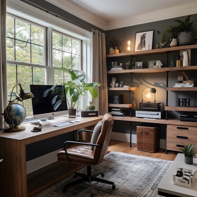 Cozy Office Virtual Background With Shelves 12 Pack Zoom, Google Meet ...