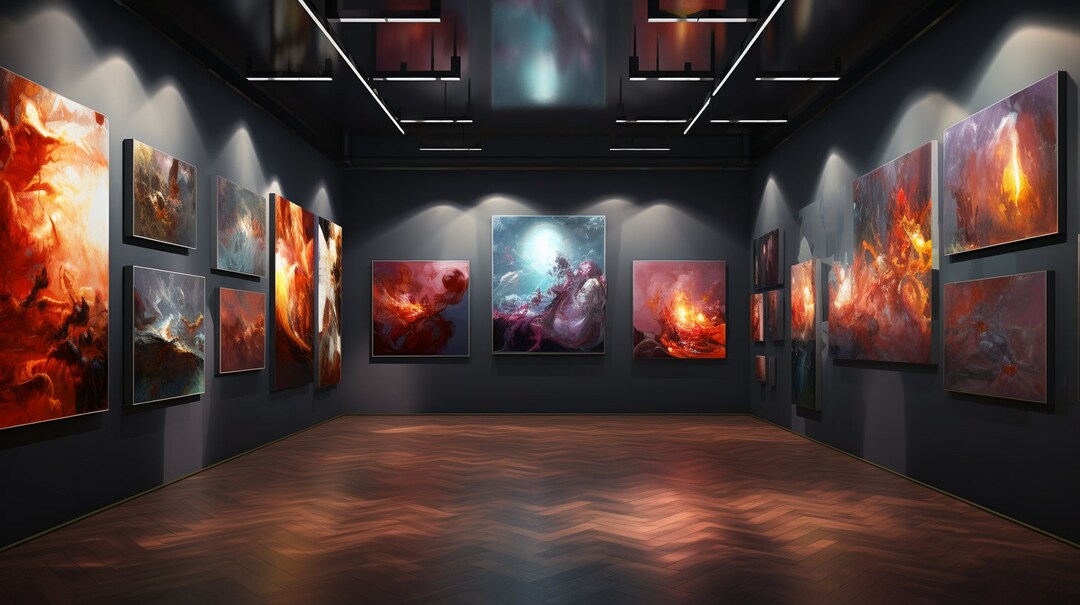 Futuristic Art Gallery Virtual Background Zoom Webex Skype Google Meet ...