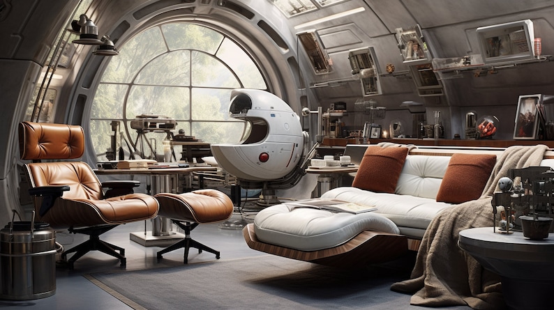 Star Wars Virtual Office Backgrounds Spaceship Bookshelves Lounge Chair ...