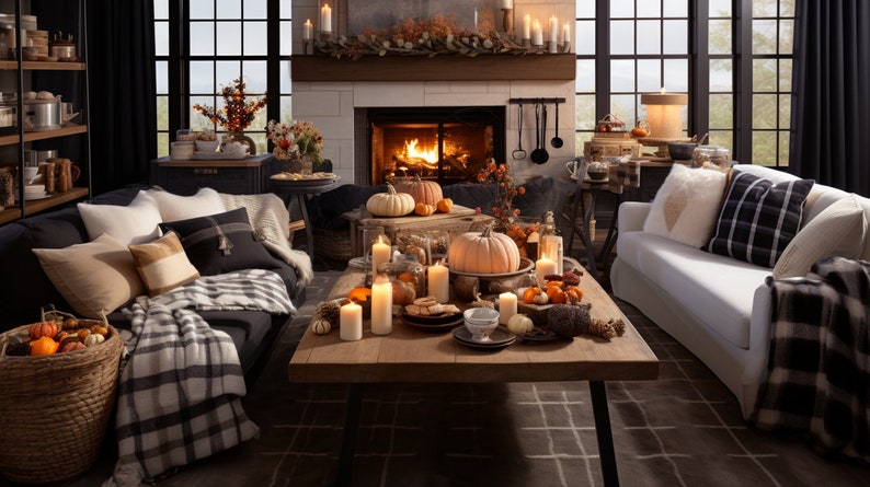 Thanksgiving Fall Virtual Backgrounds 31 Pack Zoom Skype Webex Google ...