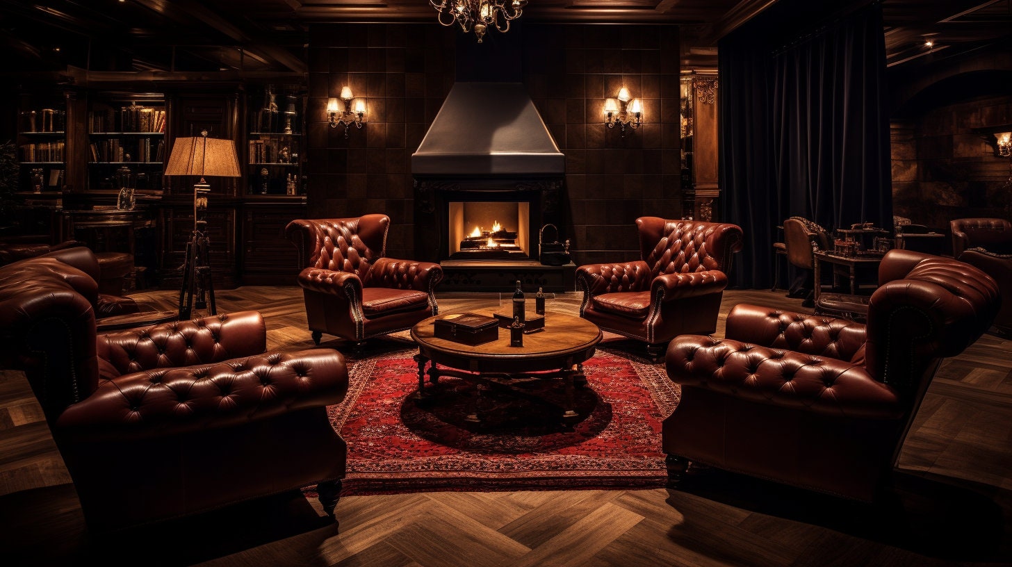 Cigar Lounge Virtual Backgrounds With Shelves 9 Pack Zoom, Google Meet ...