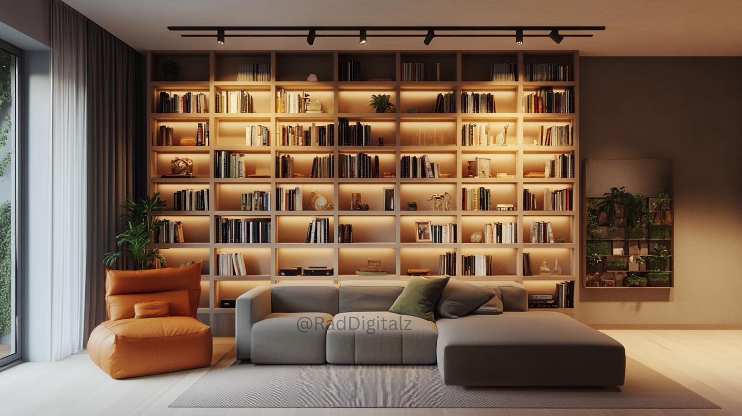 Living Room Library Virtual Backgrounds 4 Pack for Zoom Skype Google ...