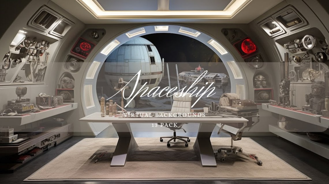 Star Wars Virtual Office Backgrounds Spaceship Bookshelves Lounge Chair ...