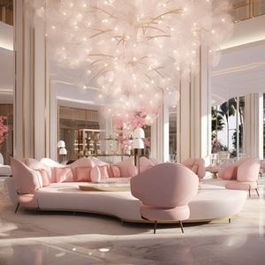 Pink Lobby Zoom Backgrounds 8 Pack - Etsy