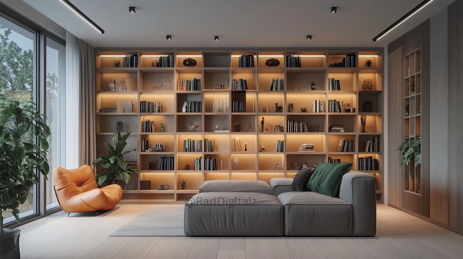 Living Room Library Virtual Backgrounds 4 Pack for Zoom Skype Google ...