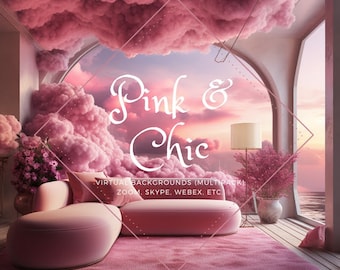 Pink Lobby Zoom Backgrounds 8 Pack - Etsy Canada