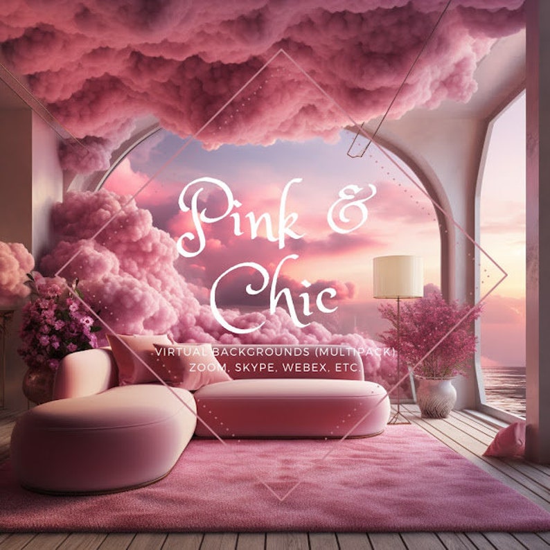 Pink & Chic| Virtual Backgrounds| 13 Pack|zoom, Google Meet, Skype ...
