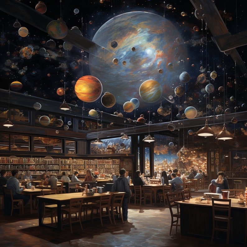 Planet Cafe| Virtual Backgrounds| 6 Pack| Zoom, Google Meet, Skype ...