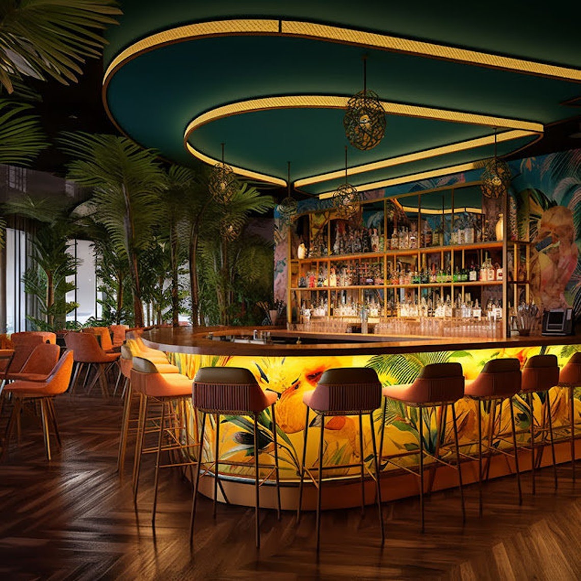 Retro Bar| Virtual Backgrounds| 10 Pack| Zoom, Google Meet, Skype ...