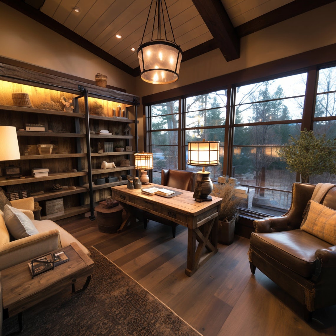 Rustic Retreat| Modern Cabin Virtual Backgrounds| 7 Pack | Zoom, Google ...