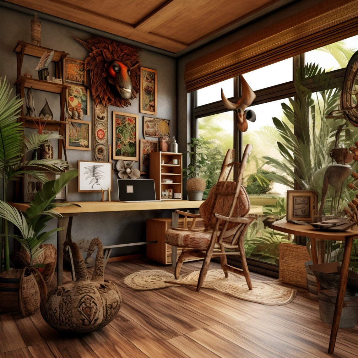 Boho Nature Office Virtual Backgrounds Plant Lovers Nature Lovers Chic ...